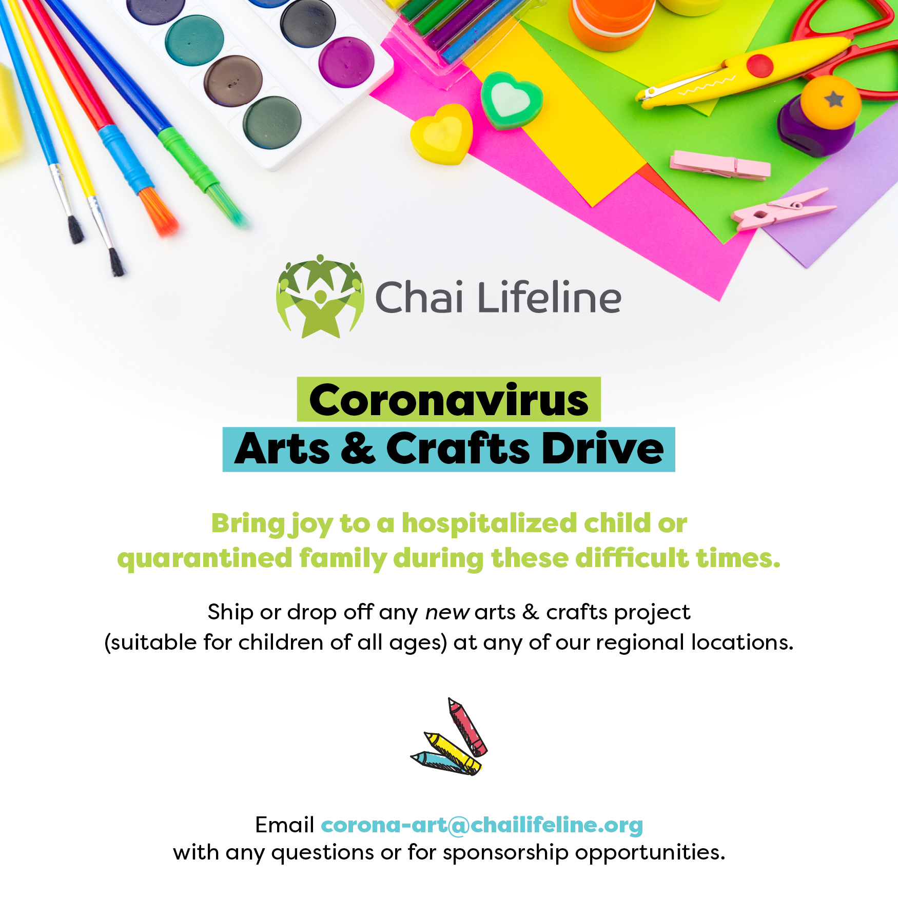 Chai Lifeline Launches Coronavirus Arts & Crafts Drive for Quarantined ...